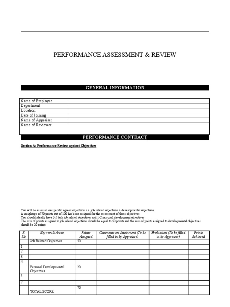 Performance Appraisal Form | Download Free PDF | Competence (Human ...