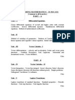 Engineering Mathematics Syllabus 1st Year | PDF | Partial Differential ...