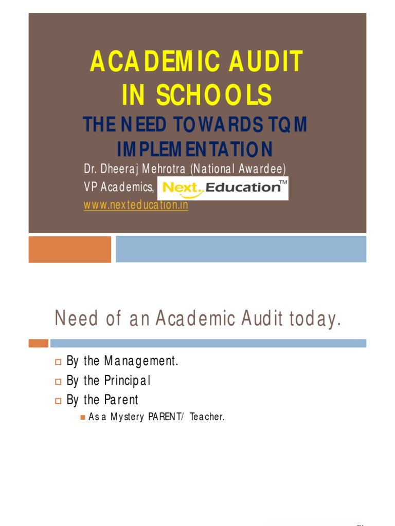 Academic Audit in Schools | PDF