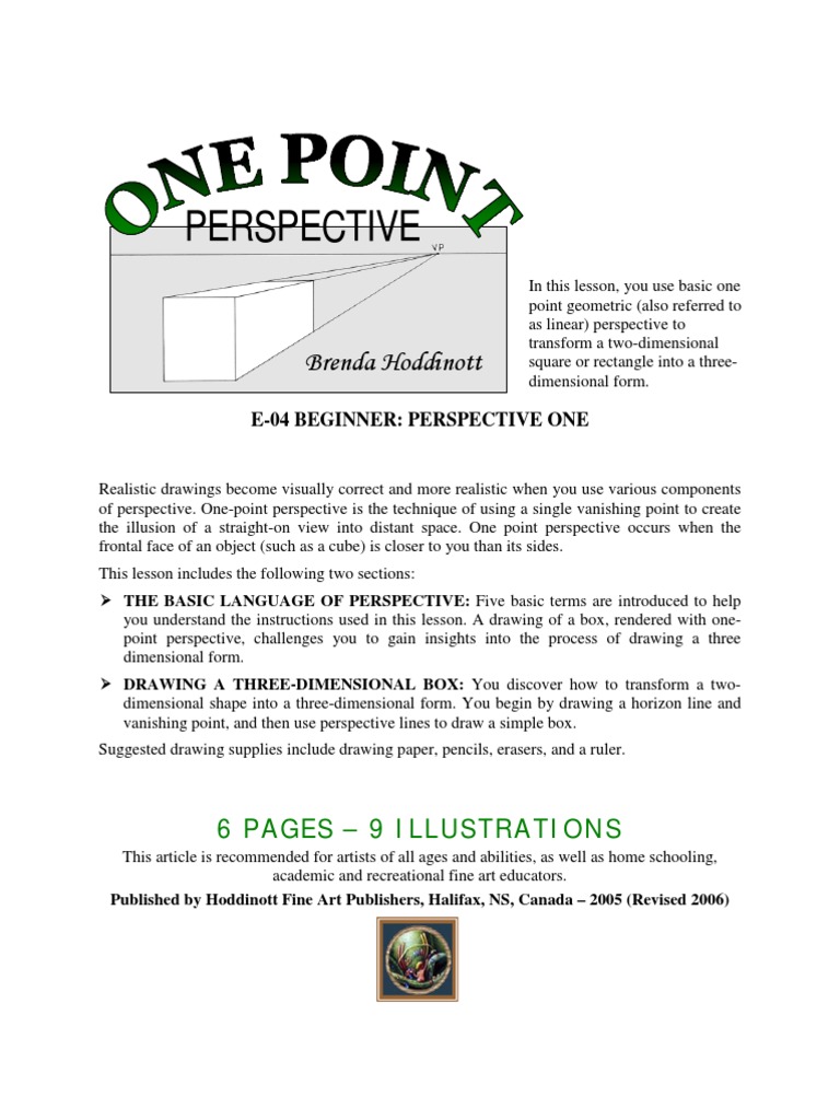 One Point Perspective PDF | PDF | Perspective (Graphical) | Shape