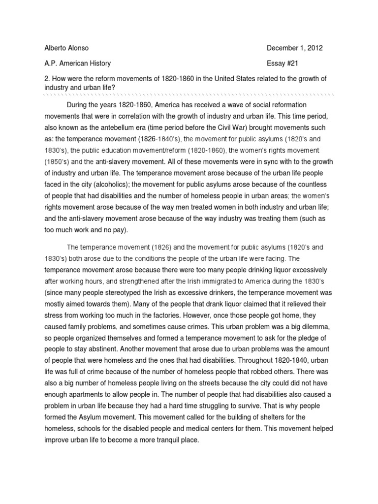 Essay #21 For AP American History | PDF | Abolitionism In The United ...