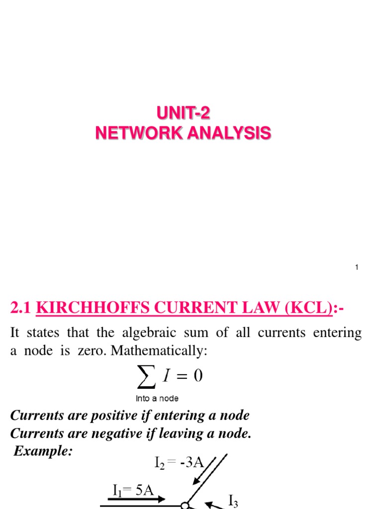Network Analysis: KCL, KVL, Loop & Mesh Analysis | PDF | Teaching ...
