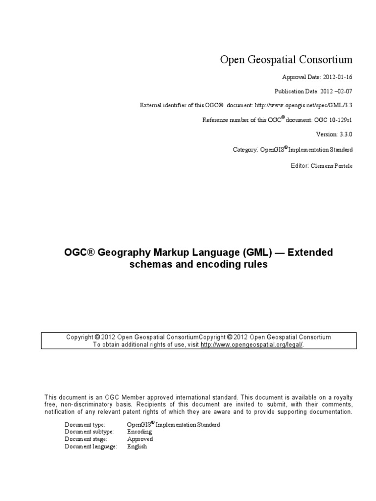 Geography Markup Language GML Version 3.3 | Download Free PDF | Xml Schema | Xml