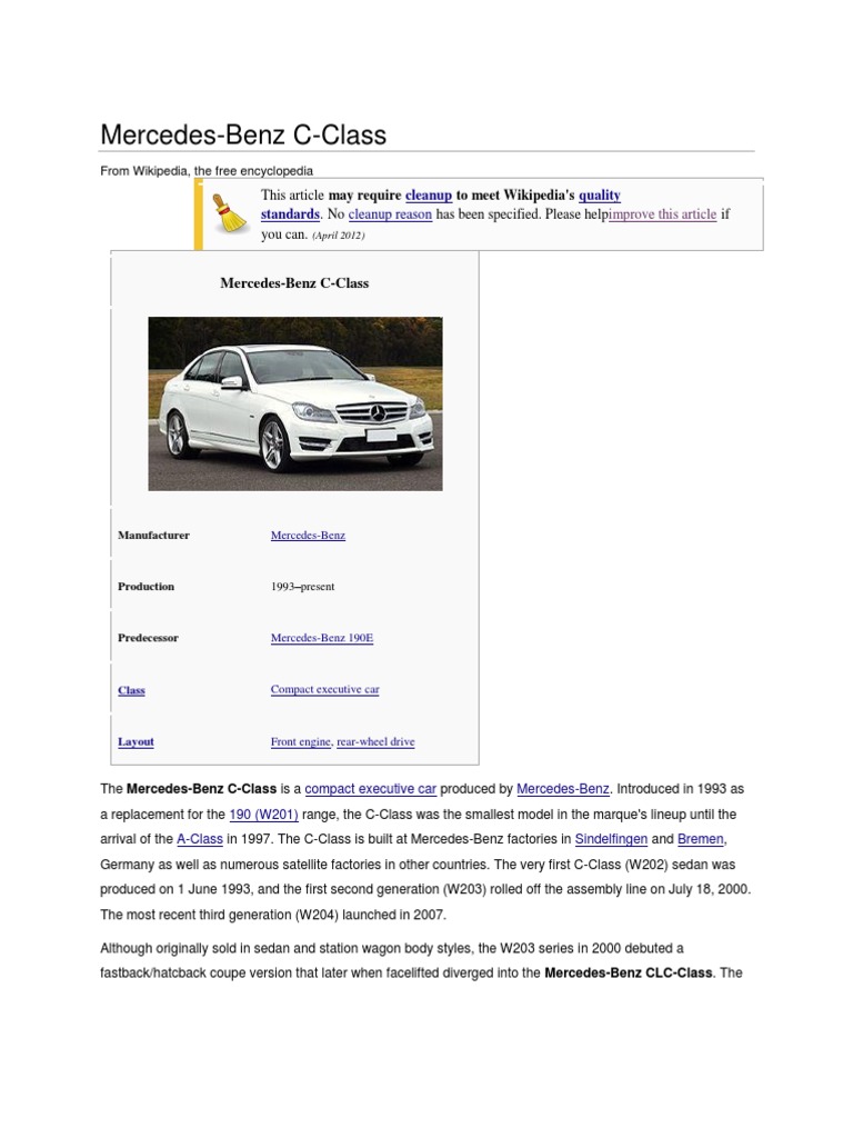 C 200 | PDF | Mercedes Benz | Automobiles