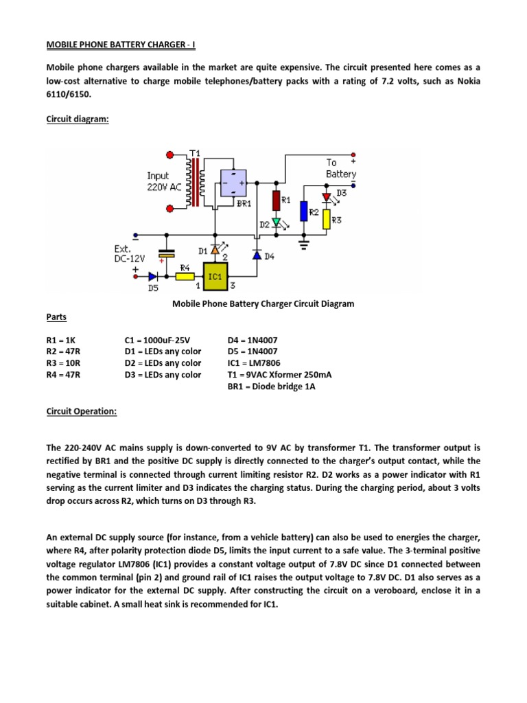 Mobile Phone Charger Circuit Diagrams | PDF | Technology & Engineering