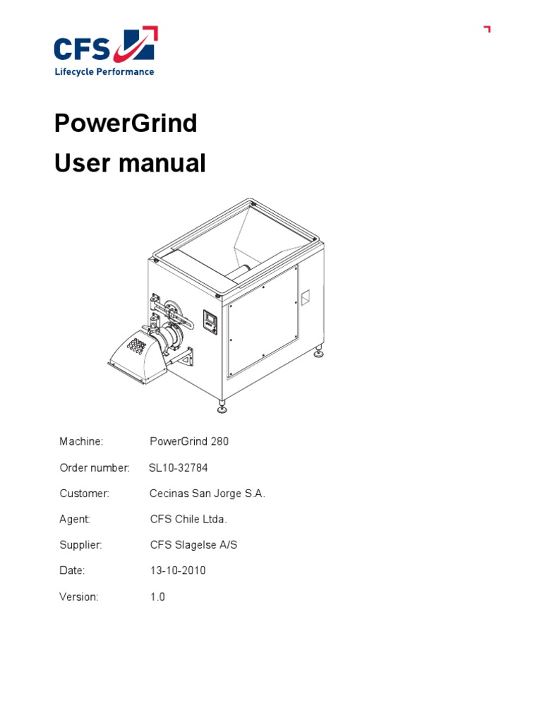 (Vienesas) Moledora CFS PowerGrind 280, 5000067855 | PDF | Hygiene ...