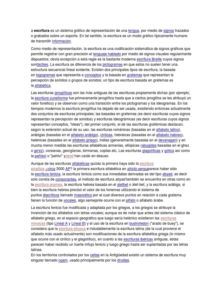 Tipos y formas de escritura | PDF | Alfabeto | Escritura