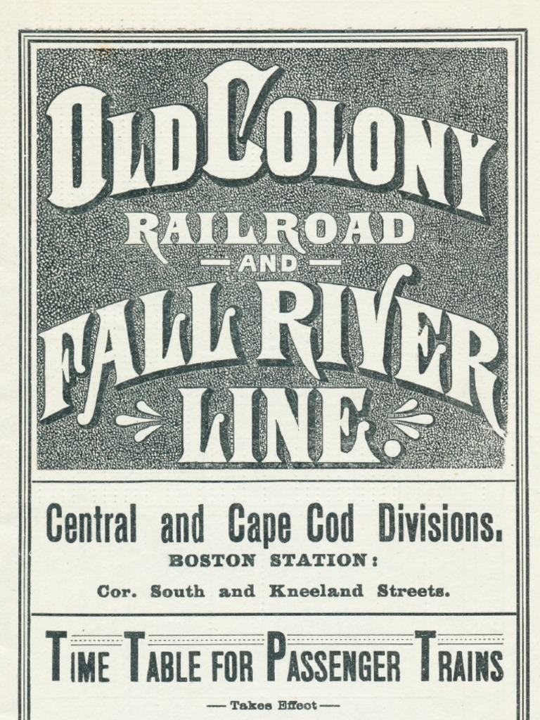 1888-10-22: Boston - Cape Cod Timetable - Old Colony RR | PDF