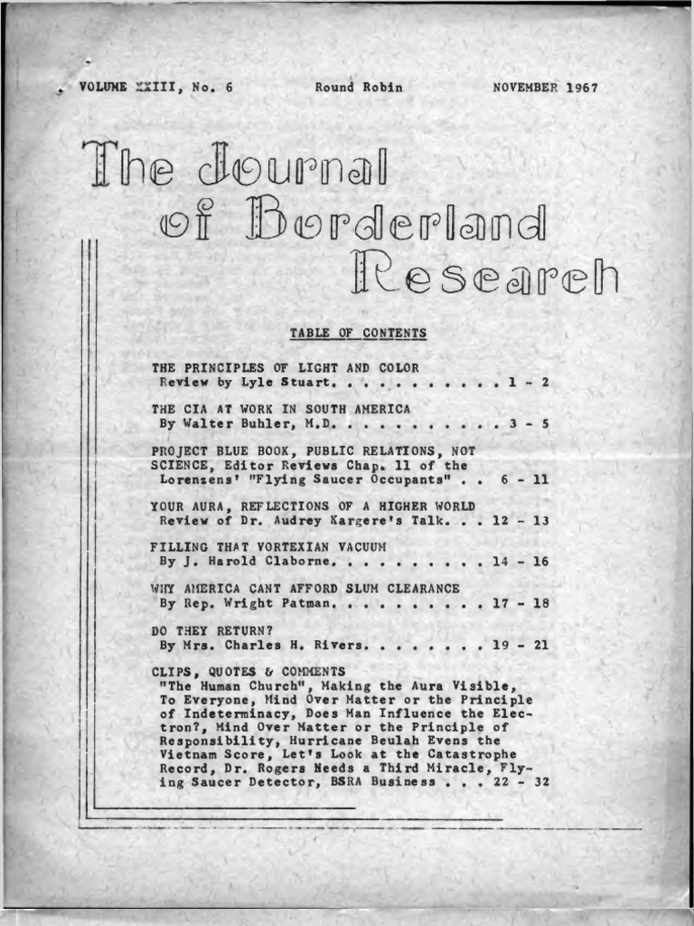 The Journal of Borderland Research 1967-11 | PDF