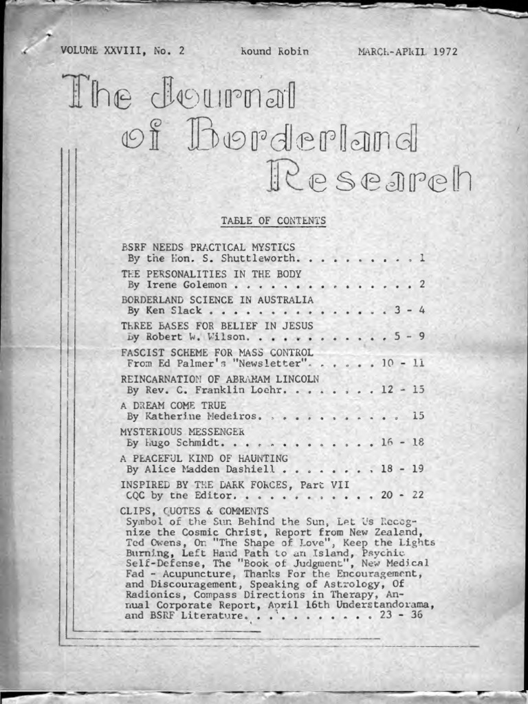 The Journal of Borderland Research 1972-03 & 04 | PDF | Pontius Pilate ...