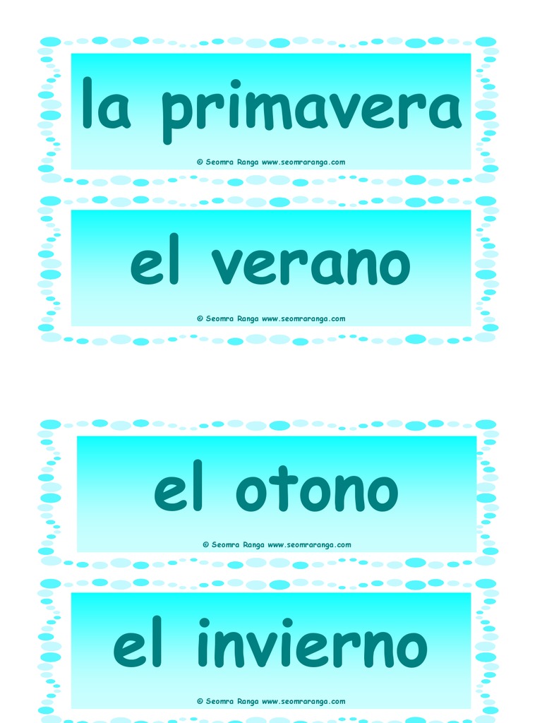 Seasons in Spanish | PDF