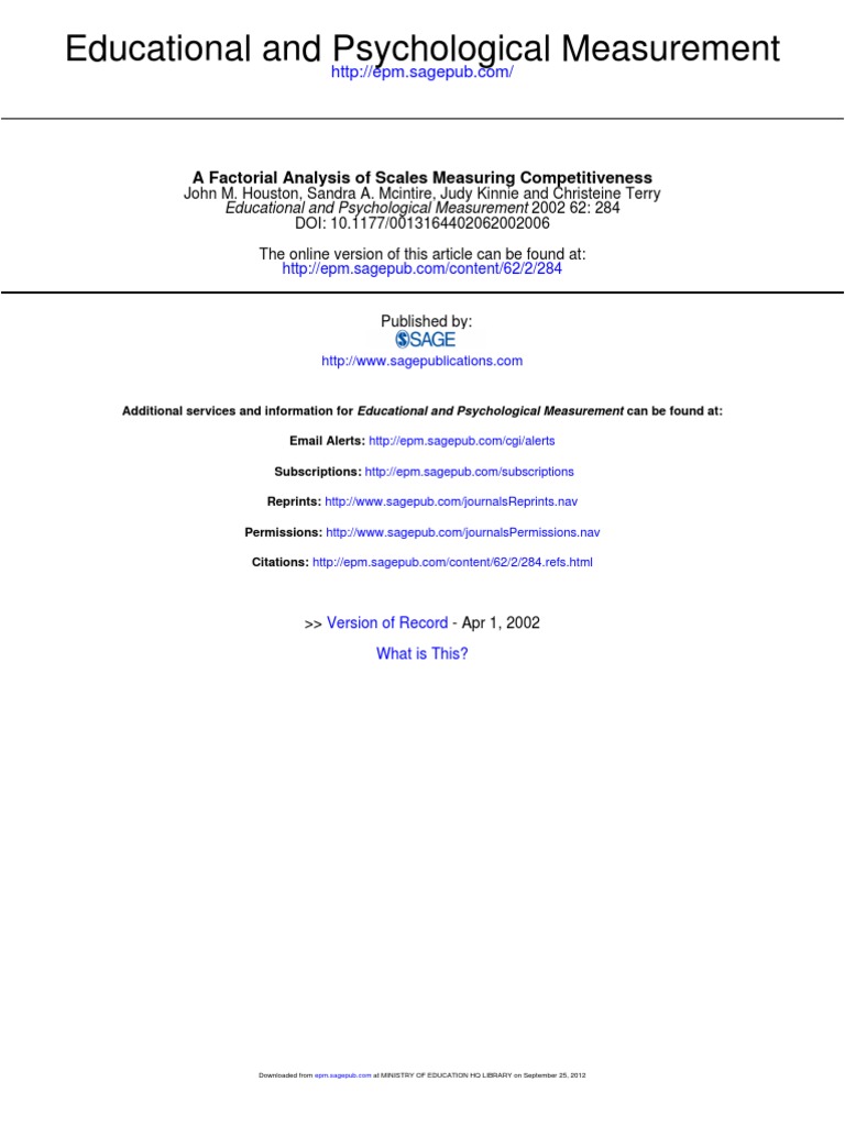 Educational and Psychological Measurement | PDF | Factor Analysis ...