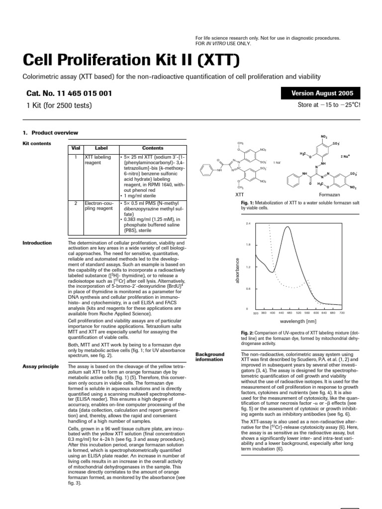 XTT Protocol | Download Free PDF | Assay | Cytotoxicity