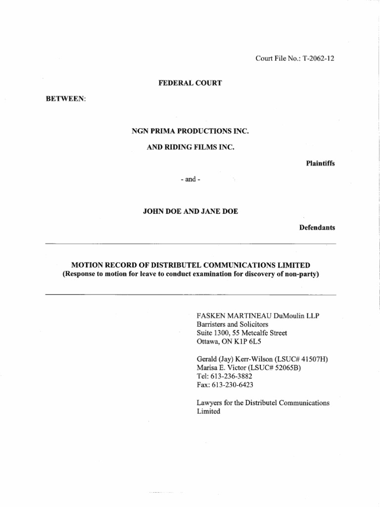 Motion Record of Distributel Communications Limited | PDF | Ip Address ...