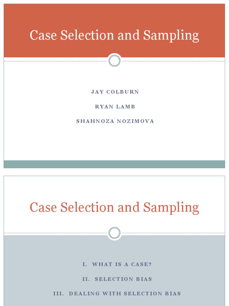 Case Selection and Sampling in Social Science Methodology | PDF | Bias ...