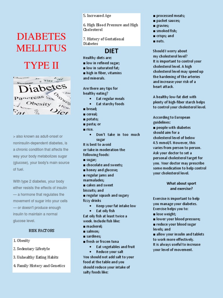 Diabetes Mellitus Pamphlet | PDF | Wellness