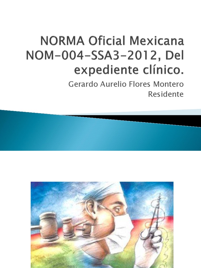 NORMA Oficial Mexicana NOM 004 SSA3 2012 | PDF | Diagnostico medico | Medicina