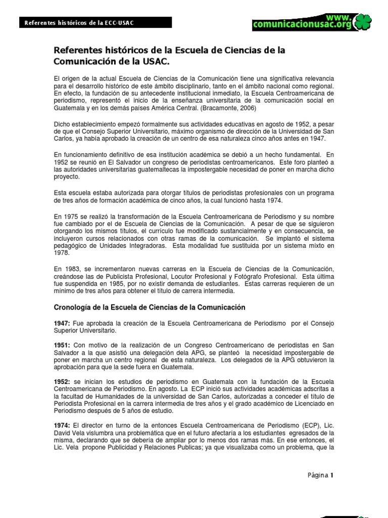 Historia ECC-USAC | PDF | Universidad | Guatemala