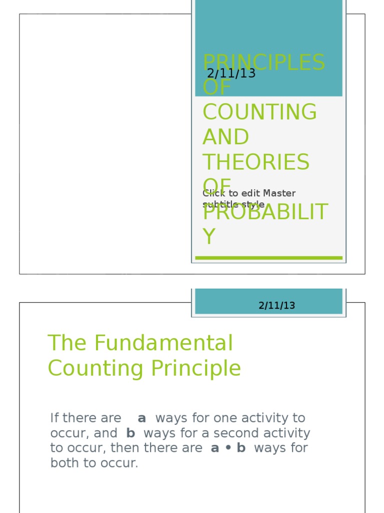 Principles of Counting and Theories of Probability | Download Free PDF ...