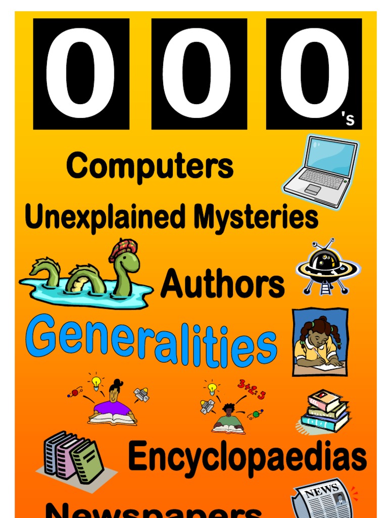 Dewey Decimal System Posters 000 To 900 | PDF
