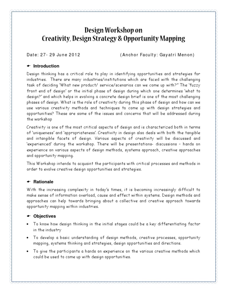 Creativity, Design Strategy & Opportunity Mapping | PDF | Design ...