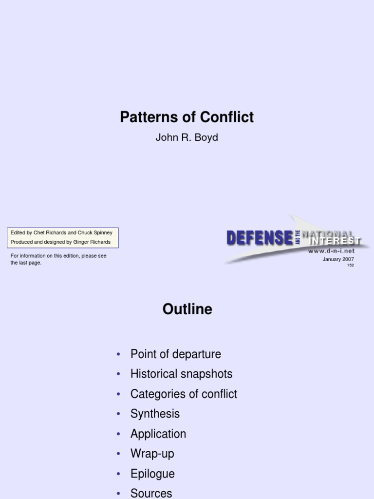 Patterns of Conflict: John R. Boyd | PDF | Maneuver Warfare | Blitzkrieg
