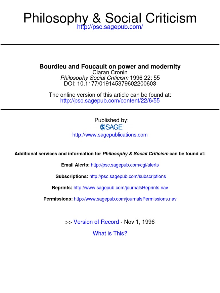 Bourdieu and Foucault on Power Dynamics | PDF | Power (Social And ...
