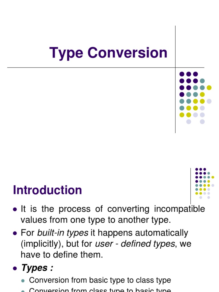 13 Type Conversion | PDF | Constructor (Object Oriented Programming ...
