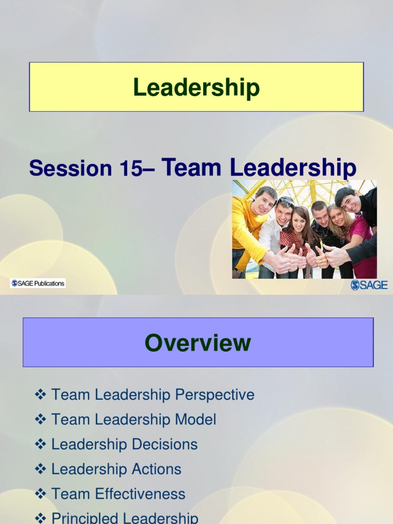 Session15 LD11 Team Ledership | PDF | Leadership | Affect (Psychology)