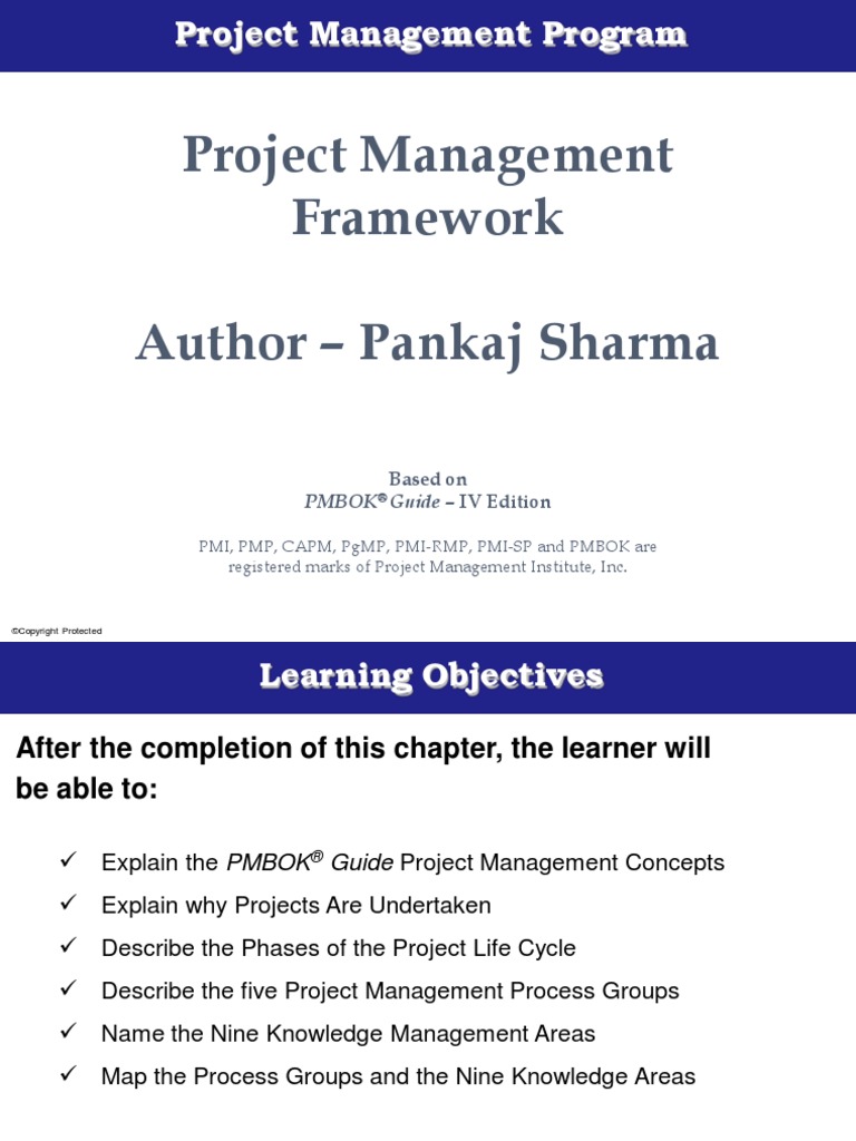 Chapter 1 - Project Management Framework | PDF | Project Management | Risk Management