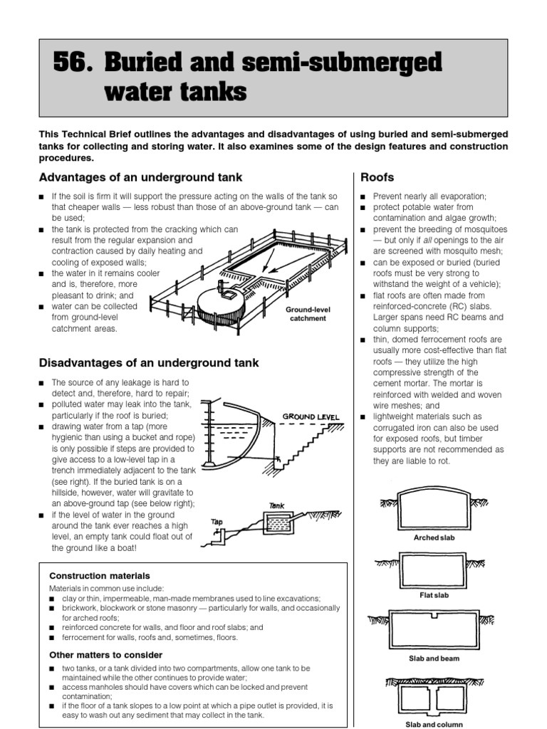Buried and Semi Submerged Tanks | PDF