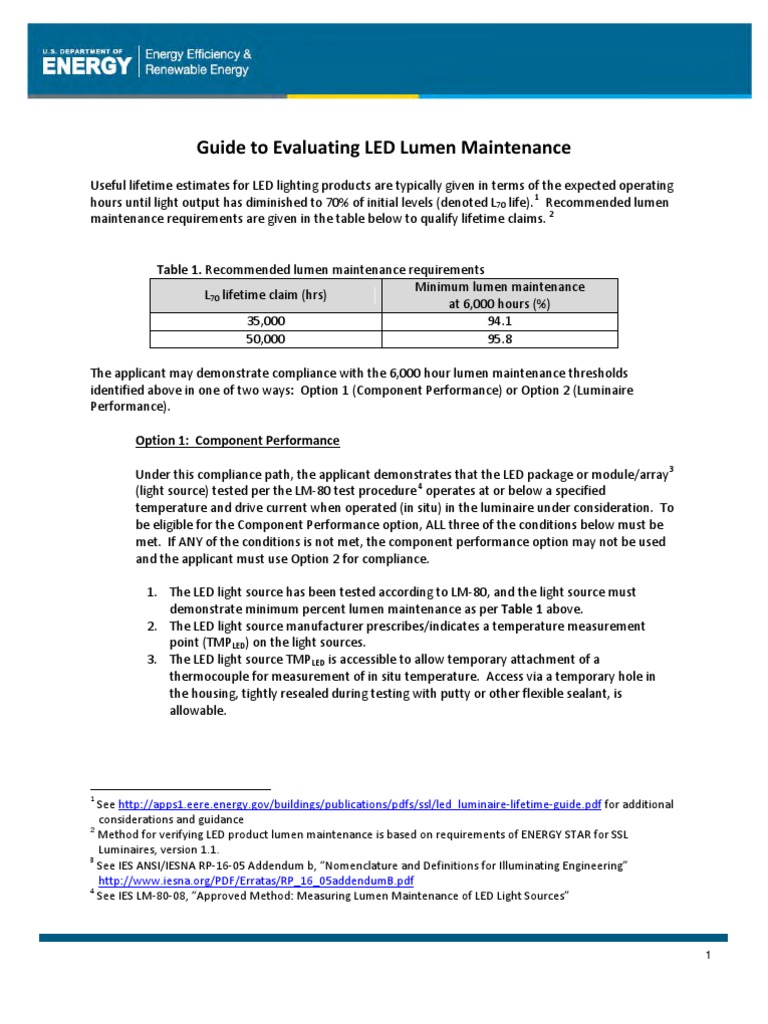 IESNA LM-80-08 Guide To Evaluating LED Lumen Maintenance | PDF | Light ...