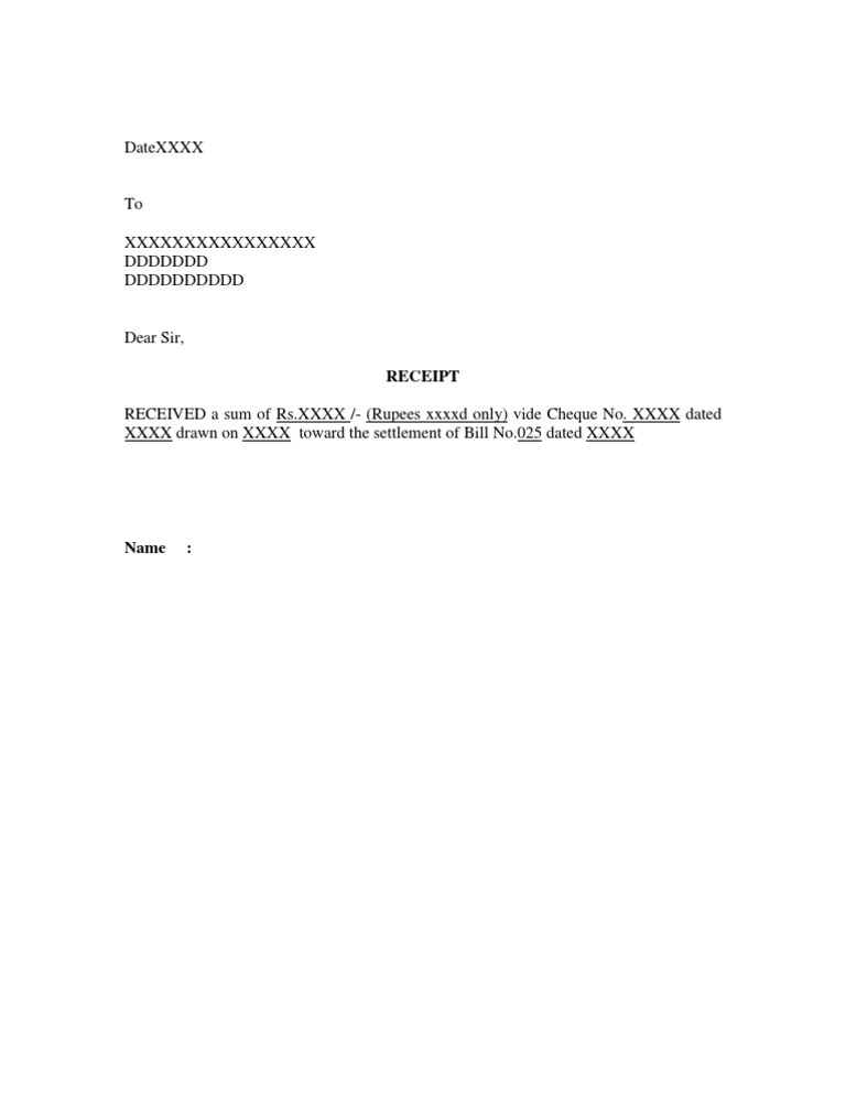 Receipt Format Template | PDF