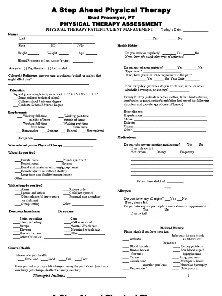 Apta Eval-Fax Version Asapt 2007 | PDF | Physical Therapy | Nausea