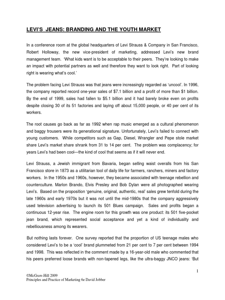 Levi'S Jeans: Branding and The Youth Market: ©Mcgraw-Hill 2009 ...