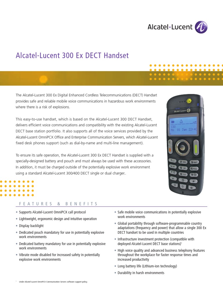 Alcatel-Lucent 300 EX DECT | PDF | Electronics | Telecommunications