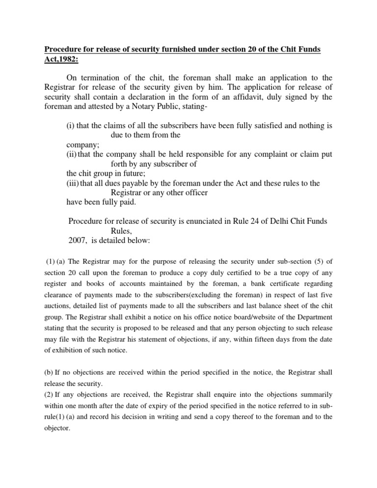 Section 20 Notice Objection Procedure | PDF