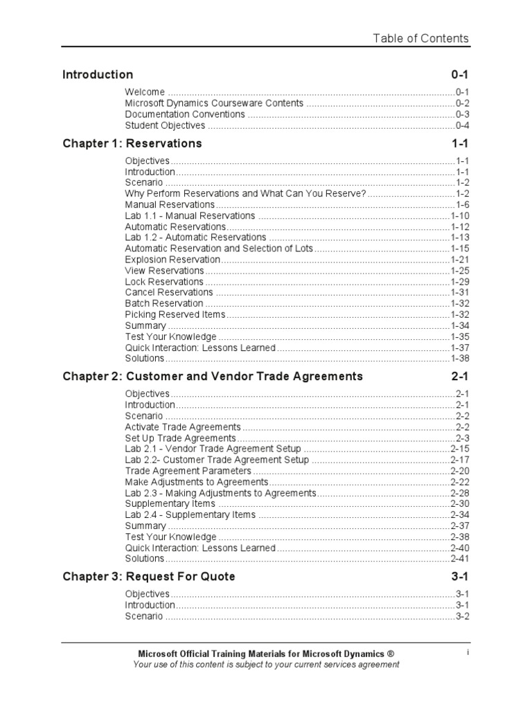 Ax2009 Enus Tlii Toc PDF | PDF | Computing | Information Technology Management