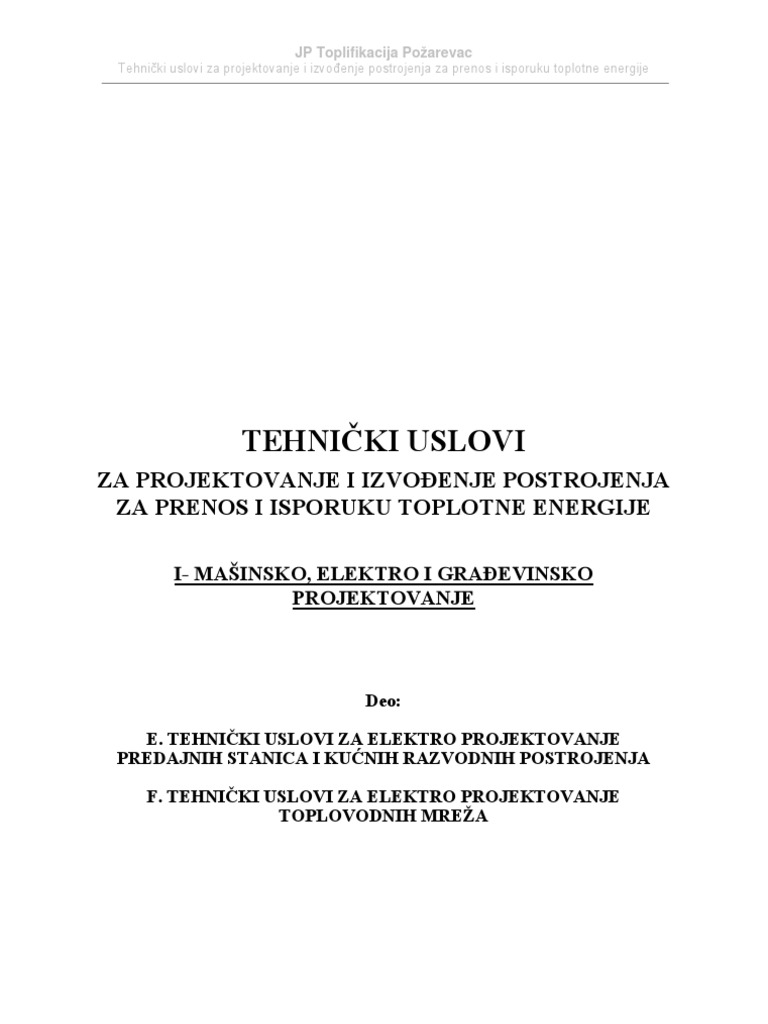 Tehnicki Uslovi - Toplotna Podstanica | PDF