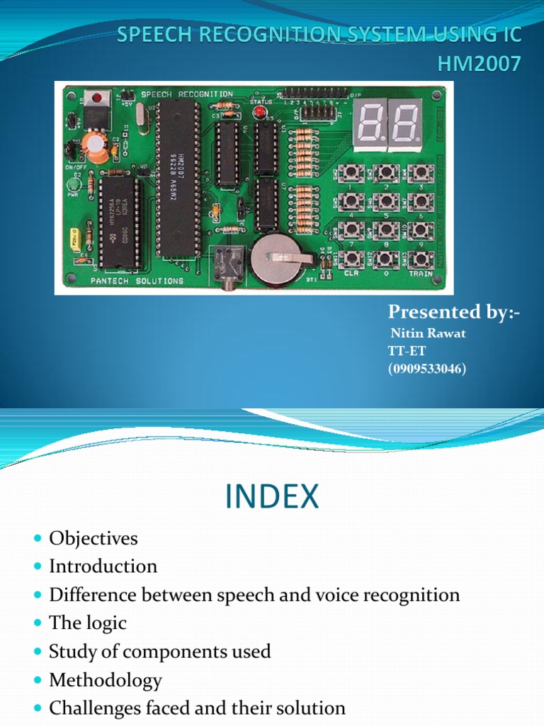 Speech Recognition System Using Ic Hm2007 | PDF | Speech Recognition | Integrated Circuit
