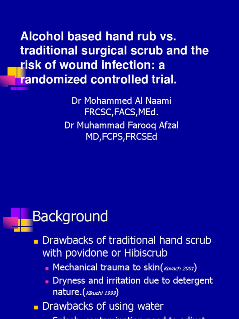 Alcohol Based Hand Rub vs. Traditional Surgical | PDF | Surgery | Wound