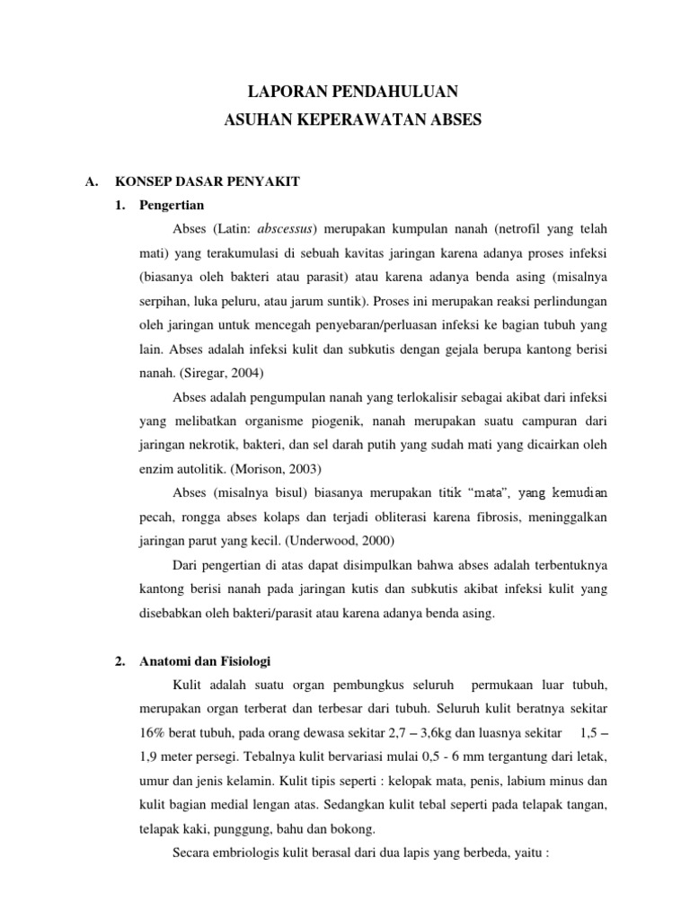 Asuhan Keperawatan Abses Kulit | PDF
