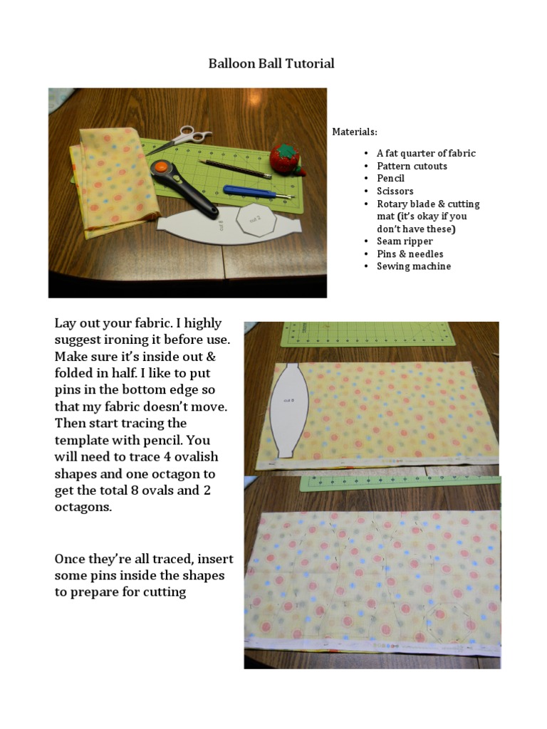 Balloon Ball Tutorial | PDF | Seam (Sewing) | Sewing