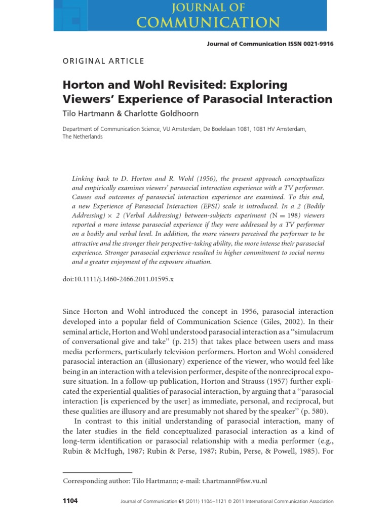 Hartmann & Goldhoorn 2011 | PDF | Cognitive Science | Behavioural Sciences