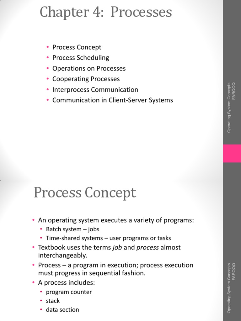 Process Concept Process Scheduling Operations On Processes Cooperating ...