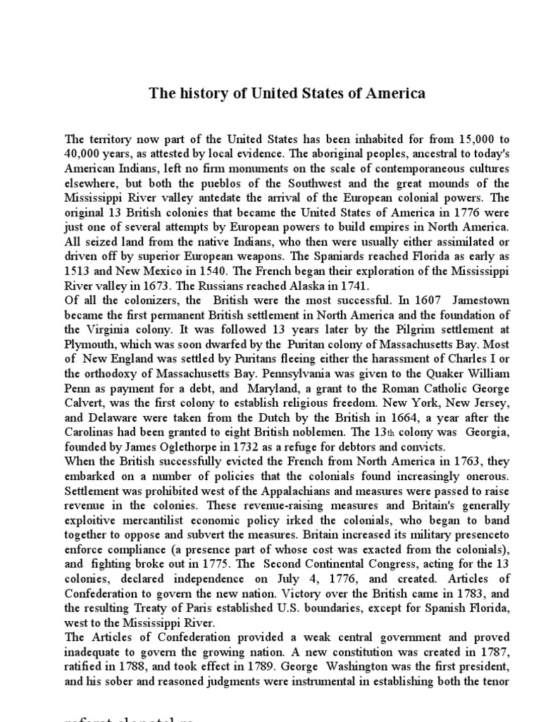 History of the United States (1776-1945) | PDF | History