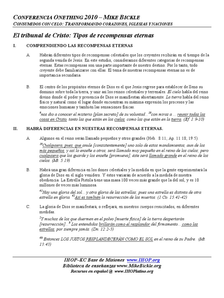 El Juicio de Cristo H05 The Judgment Seat of Christ Types of Eternal ...