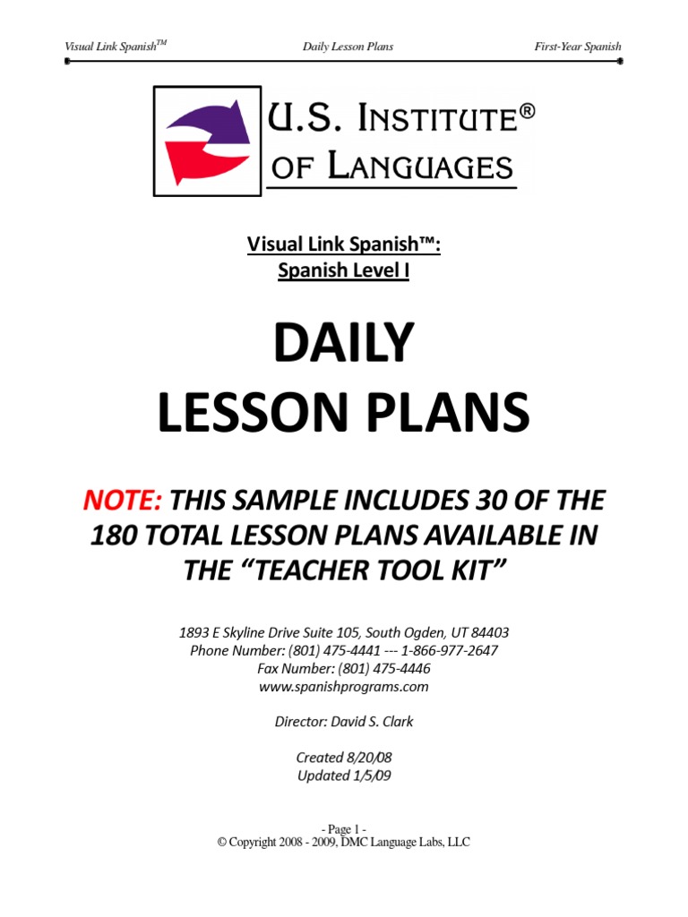 Lesson Plan For Spanish | PDF | Lesson Plan | Reading Comprehension