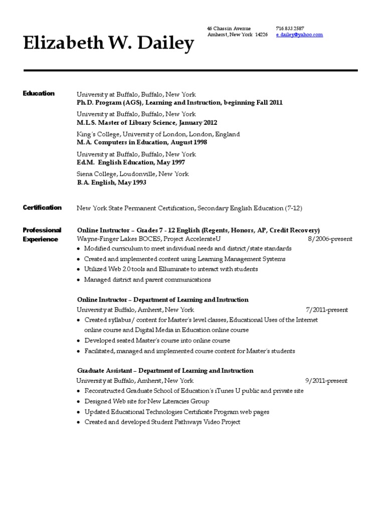 Dailey Resume | PDF | Educational Technology | Curriculum
