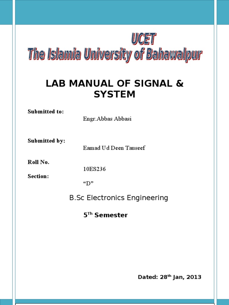 S&s Lab Manual | PDF | Series And Parallel Circuits | Matlab